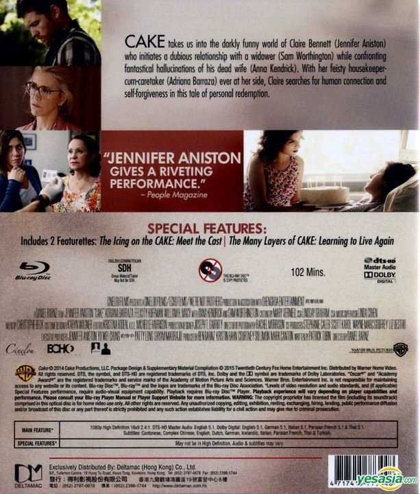 YESASIA: Cake (2014) (Blu-ray) (Hong Kong Version) Blu-ray - Jennifer ...