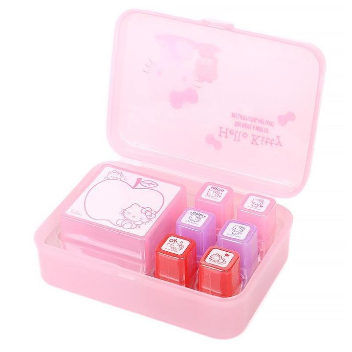 YESASIA: Sanrio Hello Kitty Stamp Set with Case - TANBAYA - Lifestyle ...