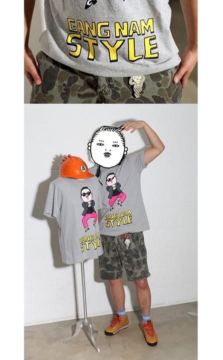 YESASIA: PSY - 2012 PSY Gangnam Style T-shirt (White / X-Large) MALE ...