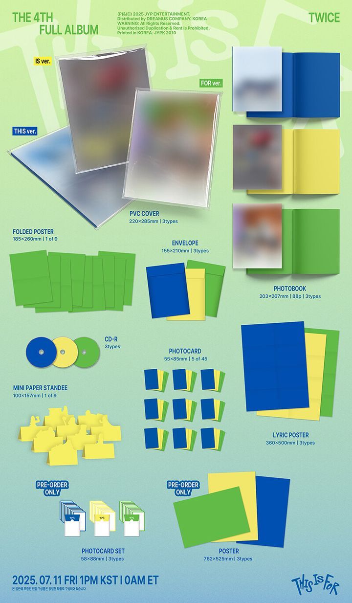 YESASIA: Twice Vol. 4 - THIS IS FOR (Set Version) + 3 First Press Photo Card Sets + 3 Posters in ...