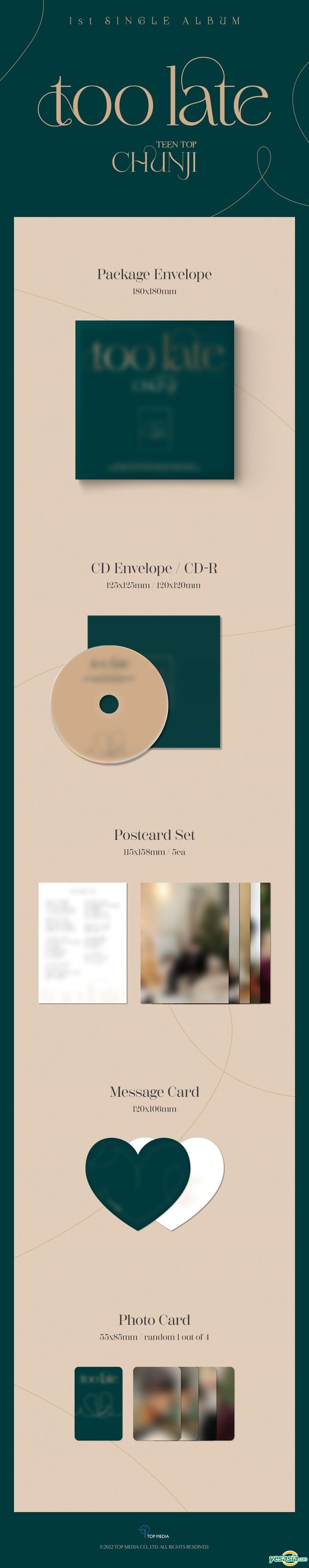 YESASIA: Teen Top: Chun Ji Single Album Vol. 1 - too late CD - Chun Ji ...