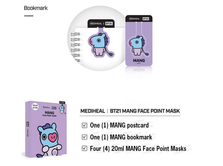 YESASIA: BTS BT21 Face Point Mask Set (Mang): Point Mask 20ml x 4pcs ...