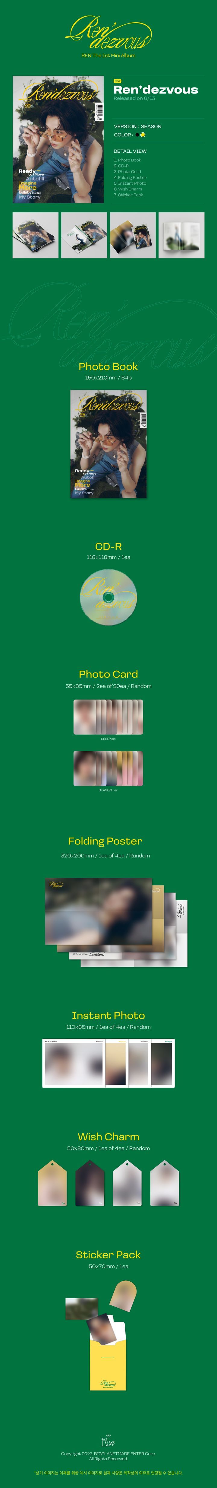 YESASIA: REN Mini Album Vol. 1 - Ren'dezvous (Photobook) (SEASON ...