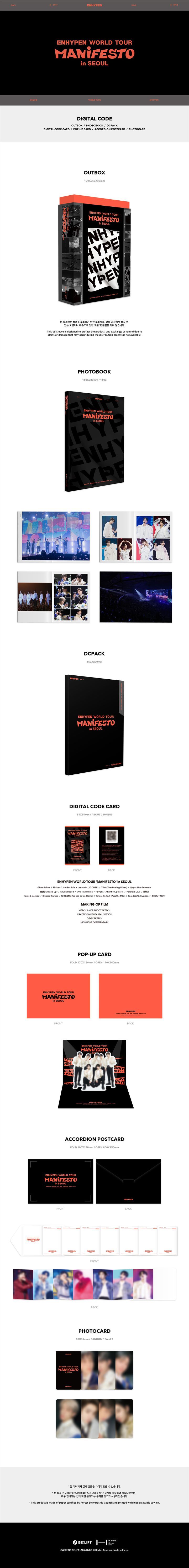 YESASIA: ENHYPEN World Tour [MANIFESTO] in Seoul (DVD + Digital Code ...