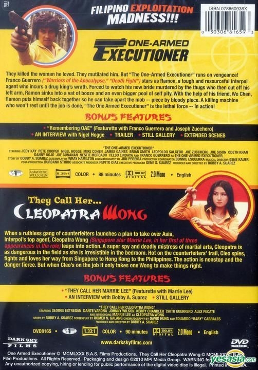 YESASIA: They Call Her Cleopatra Wong / One-Armed Executioner (DVD ...