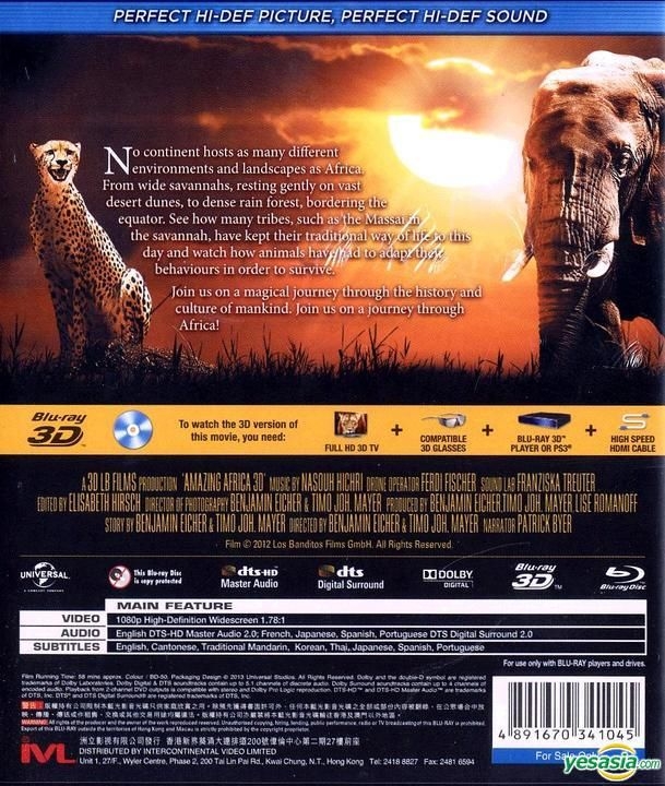 YESASIA: Amazing Africa 3D (Blu-ray) (2D + 3D) (Hiong Kong Version) Blu-ray - Intercontinental ...