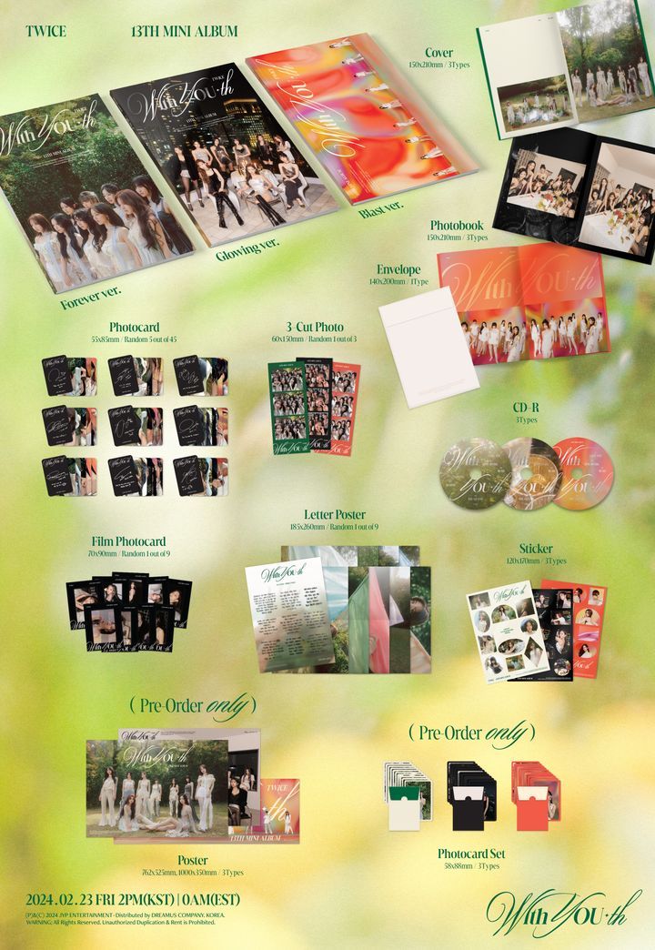 YESASIA: Twice Mini Album Vol. 13 - With YOU-th (Forever + Glowing + Blast Version) + 3 First ...