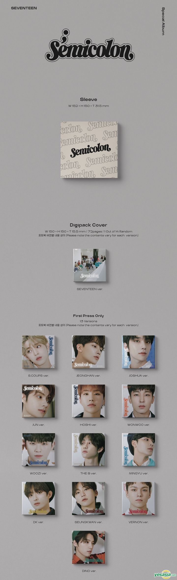 YESASIA: Seventeen Special Album - ; [Semicolon] + Poster in Tube CD ...