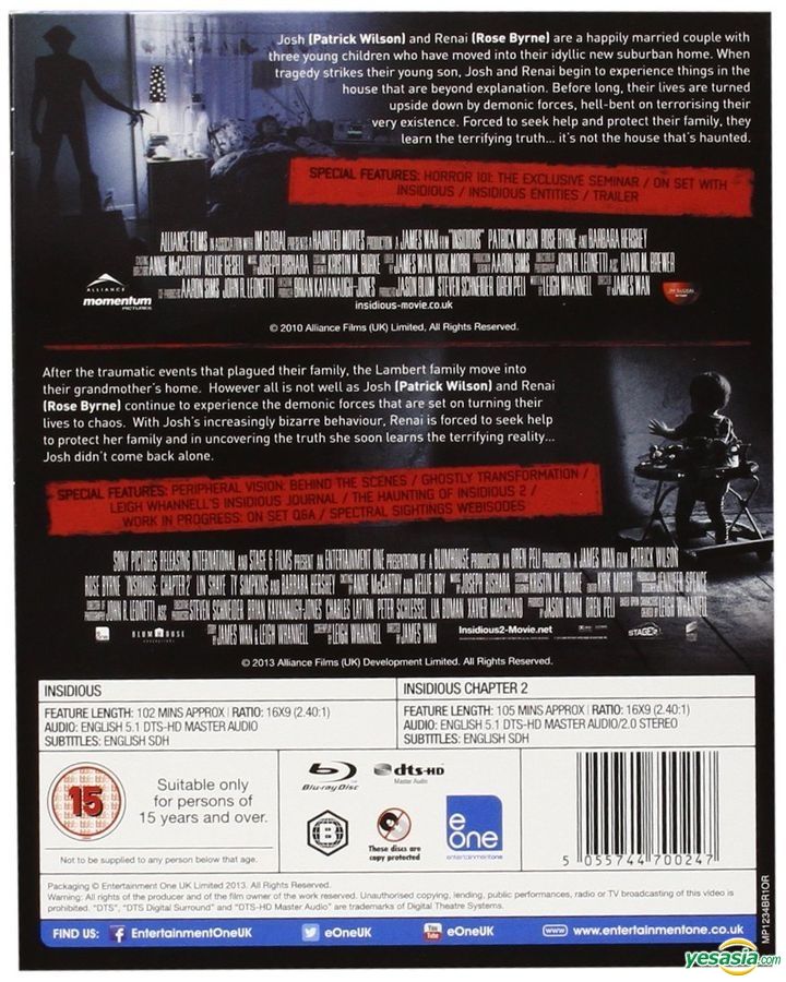 YESASIA: Insidious 1 & 2 Double Film Boxset (Blu-ray) (UK Version) Blu-ray - Barbara Hershey ...