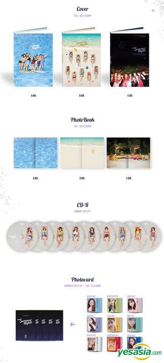 YESASIA: TWICE SUMMER SPECIAL Vol. 2 (B Version) + Photo Card Set (B Version) + Poster in Tube ...