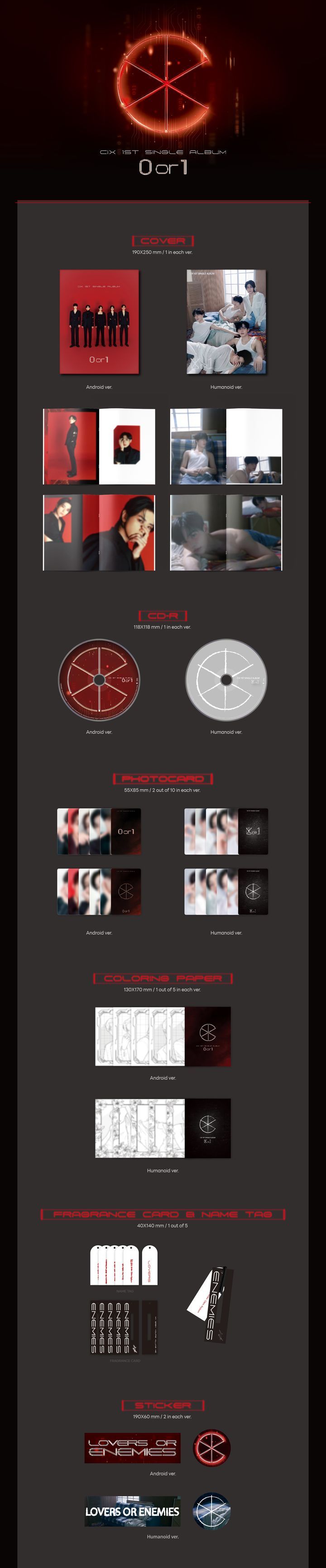 YESASIA: CIX Single Album Vol. 1 - 0 or 1 (Android Version) CD - CIX ...