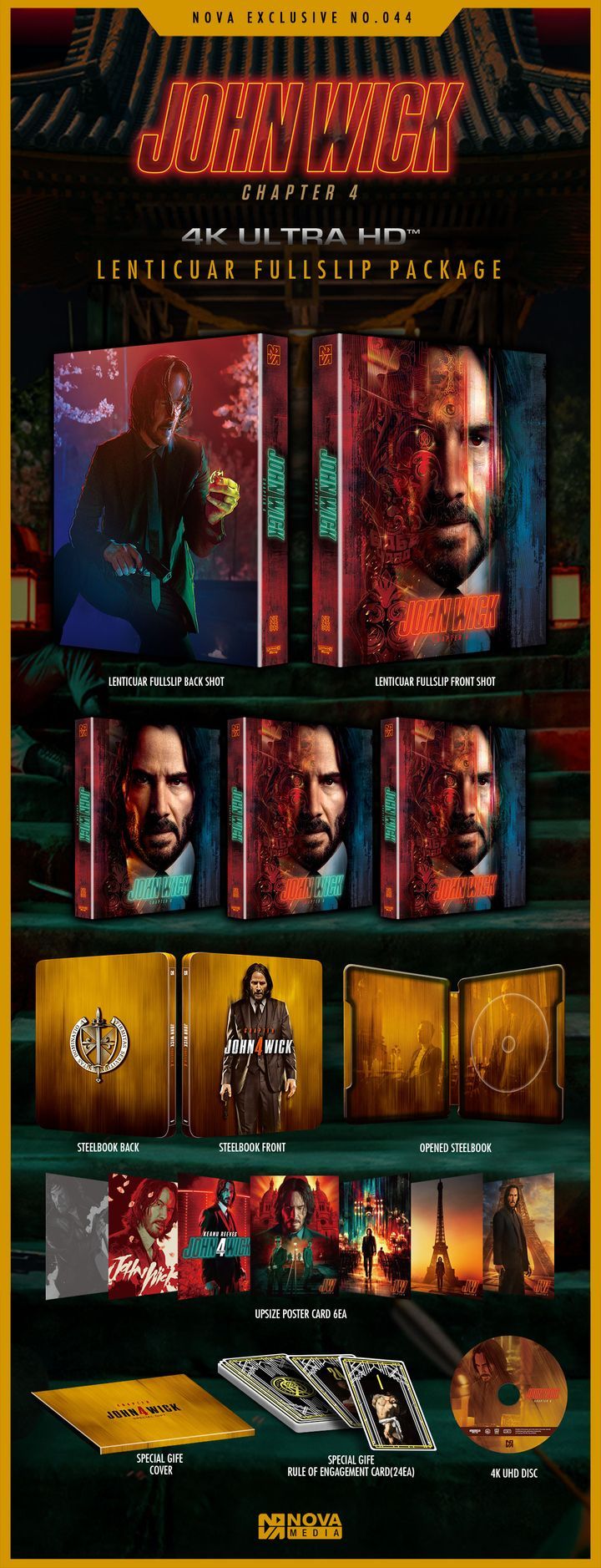 YESASIA: John Wick: Chapter 4 (4K Ultra HD Blu-ray) (Lenticular Full Slip Steelbook Limited ...