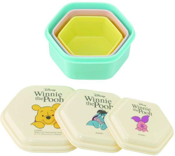 YESASIA: Winnie the Pooh Hexagon Small Food Container Set (3 Pieces ...
