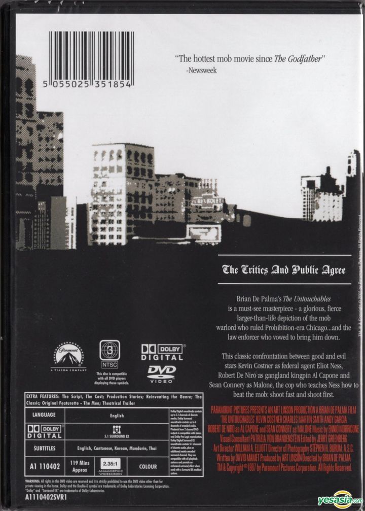 YESASIA: The Untouchables (1987) (DVD) (Hong Kong Version) DVD - Kevin ...
