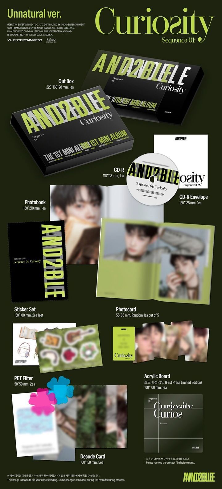 YESASIA : AND2BLE Mini Album Vol. 1 - Sequence 01: Curiosity (Unnatural ...