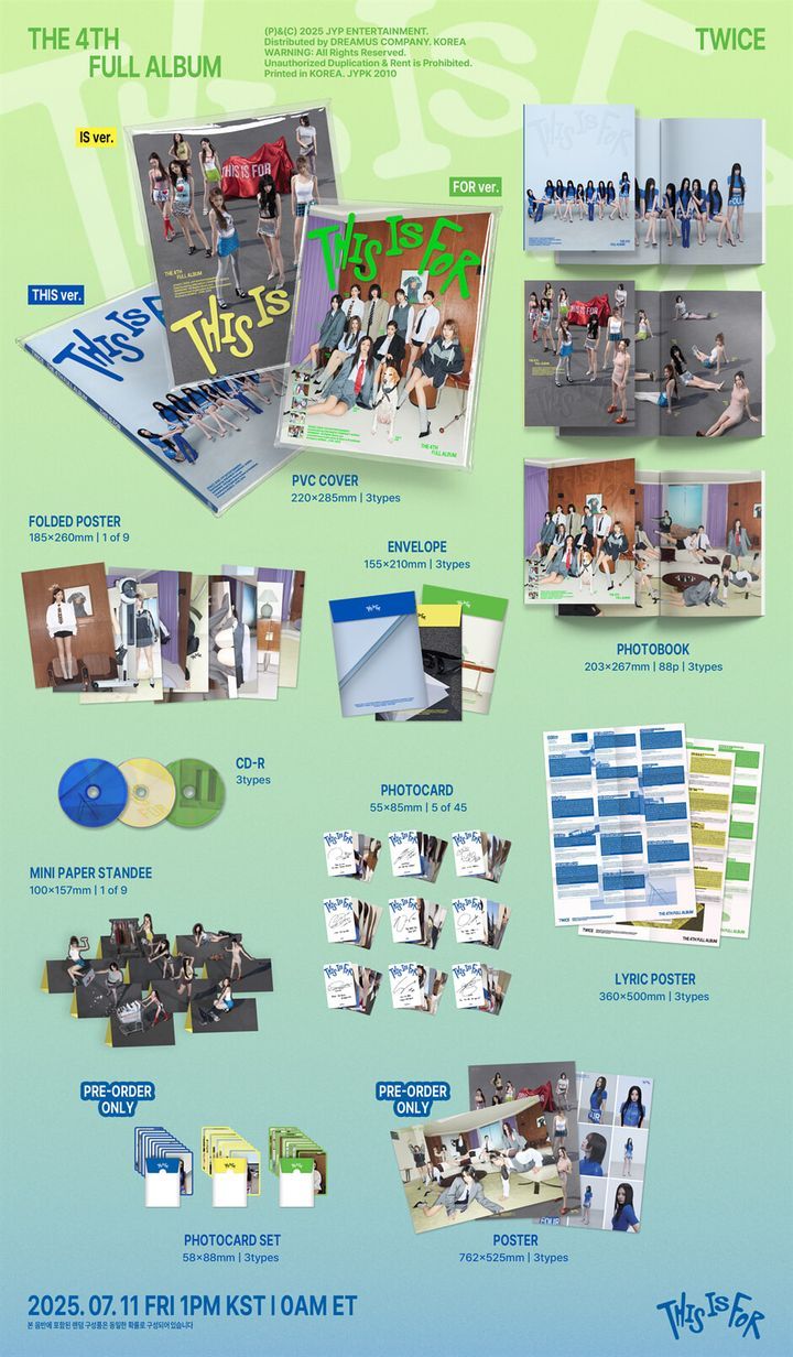 YESASIA : Twice Vol. 4 - THIS IS FOR (Set Version) + 3 First Press Photo Card Sets + 3 Posters ...