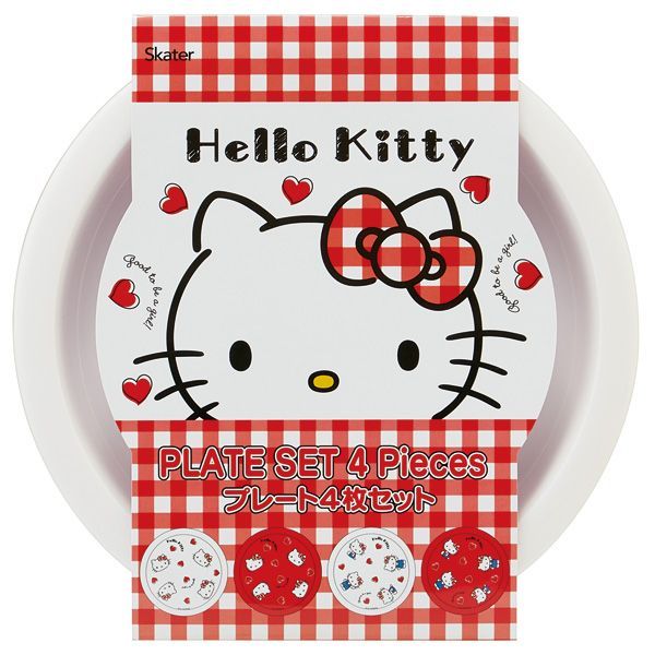 YESASIA: Hello Kitty Plastic Plate (4 Pieces Set) - Skater - Lifestyle ...