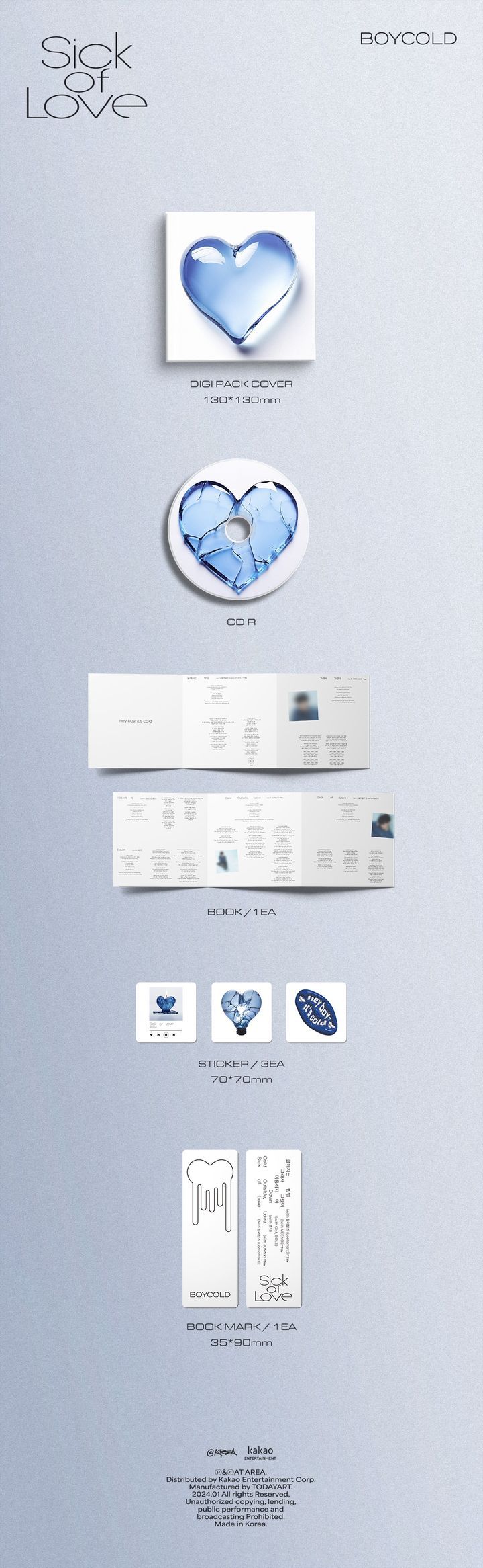 YESASIA: BOYCOLD EP Album - Sick of Love CD - Boycold, AT AREA - Korean Music - Free Shipping