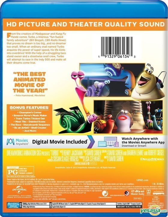 YESASIA: Image Gallery - Turbo (2013) (Blu-ray + Digital) (2018 Reprint ...