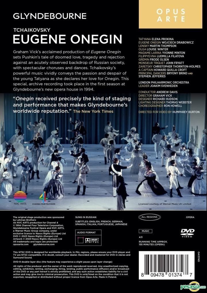 YESASIA : Eugene Onegin (DVD) (美國版) DVD - Warner Entertainment Japan ...