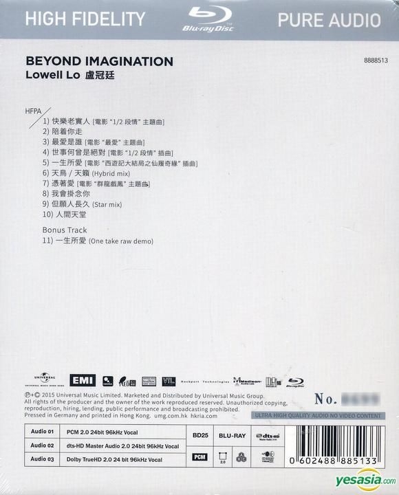 YESASIA: Beyond Imagination (Blu-ray Audio) Blu-ray - Lowell Lo ...
