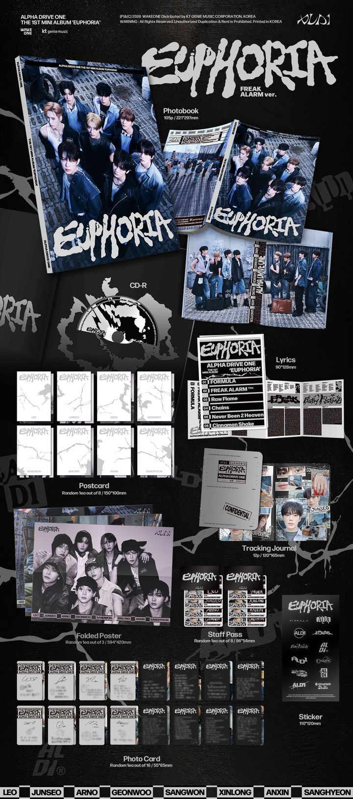 YESASIA : ALPHA DRIVE ONE Mini Album Vol. 1 - EUPHORIA (FREAK ALARM ...