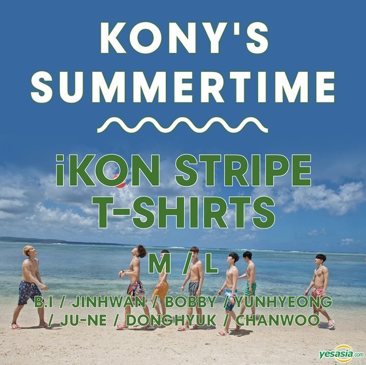 YESASIA: iKON Kony's Summertime Official Goods - Stripe T-Shirt ...