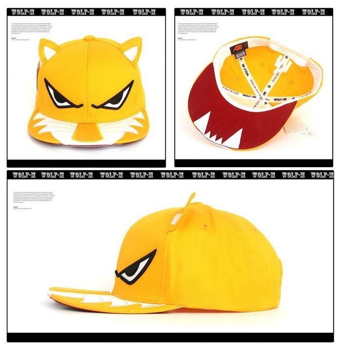 YESASIA : Wolf-M Face Hip Hop Cap (Yellow) Accessories,男明星,組合,Celebrity ...