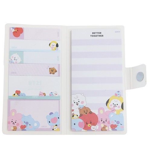 YESASIA: BT21 Sticky Notes Set with Cover (Chibi Face) - Kamio Japan ...