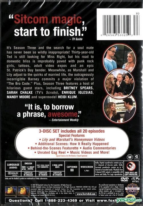 YESASIA: How I Met Your Mother (DVD) (Season 3) (US Version) DVD - Neil ...