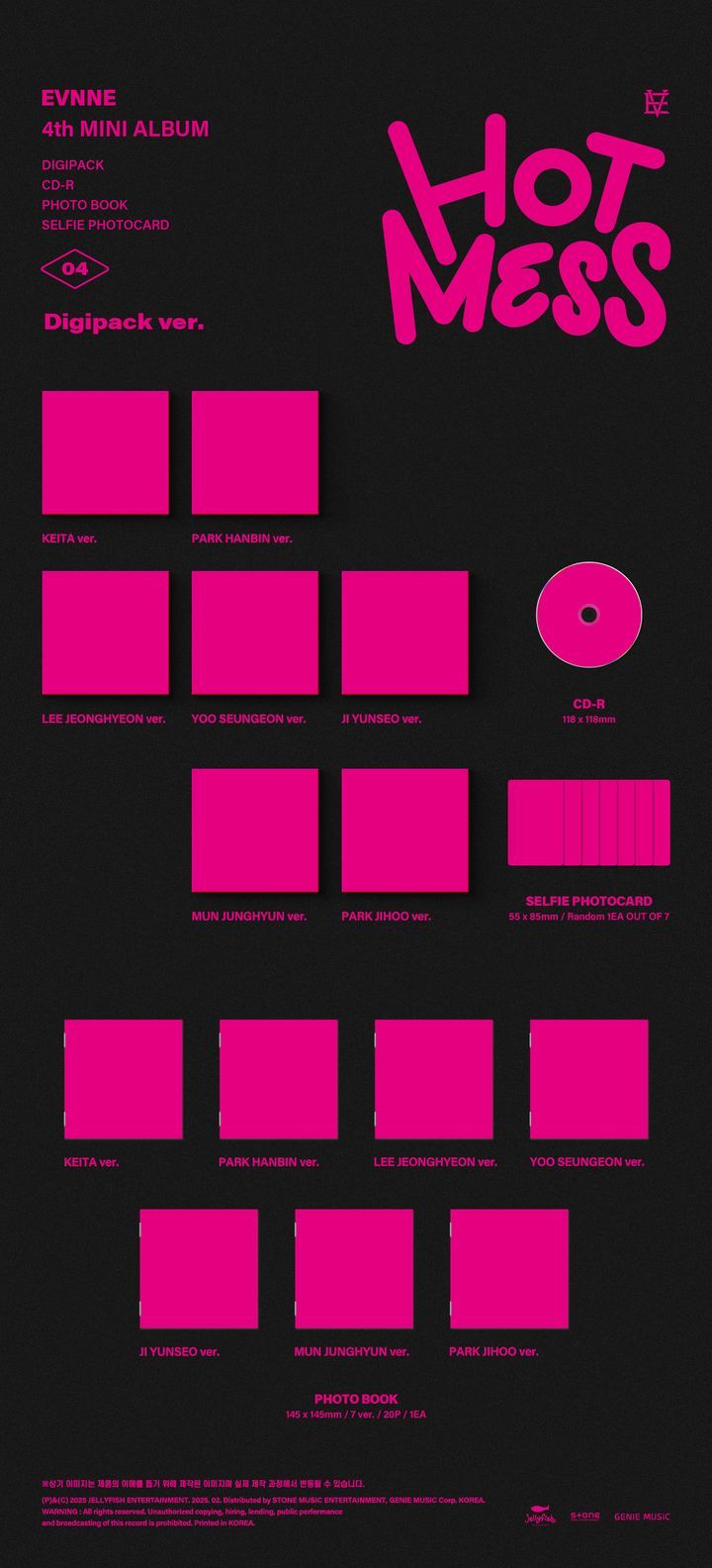 YESASIA : EVNNE 4th MINI ALBUM - HOT MESS (Digipack Ver.) (Random Ver ...