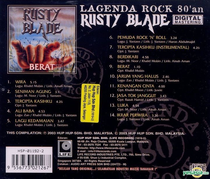 YESASIA: Berat (Malaysia Version) Music - Rusty Blade, Hup Hup ...