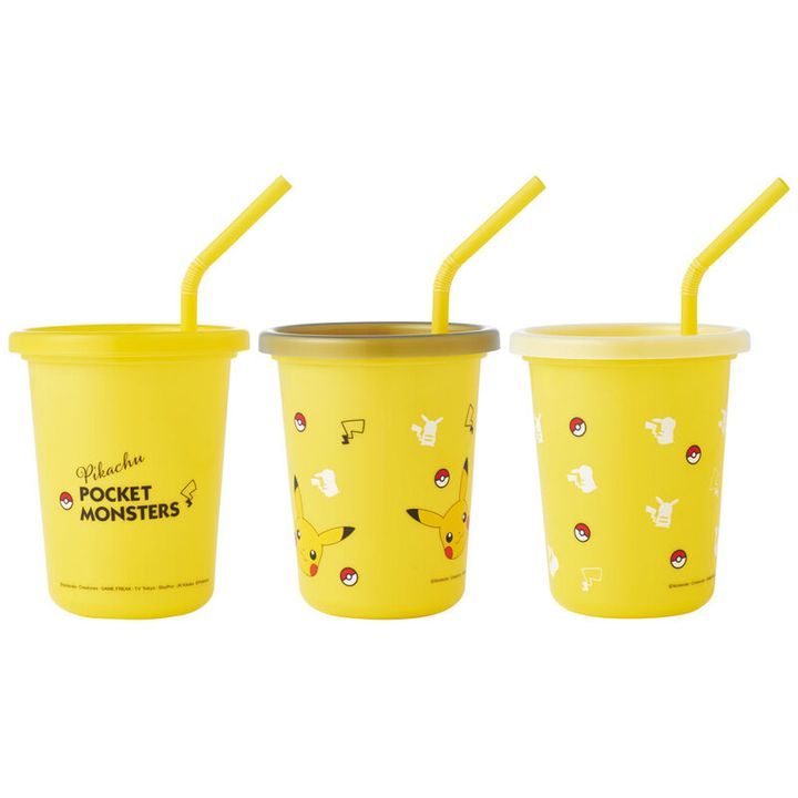 YESASIA: Pokemon Tumbler Set with Straw (3 Pieces) (Pickachu) - Skater ...