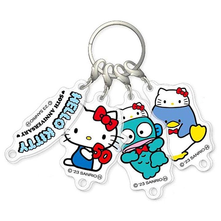 YESASIA: Hello Kitty 50th Acrylic Key Holder (Kitty & Hangyodon ...