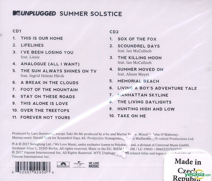 YESASIA: MTV Unplugged - Summer Solstice (EU Version) CD - a-ha ...