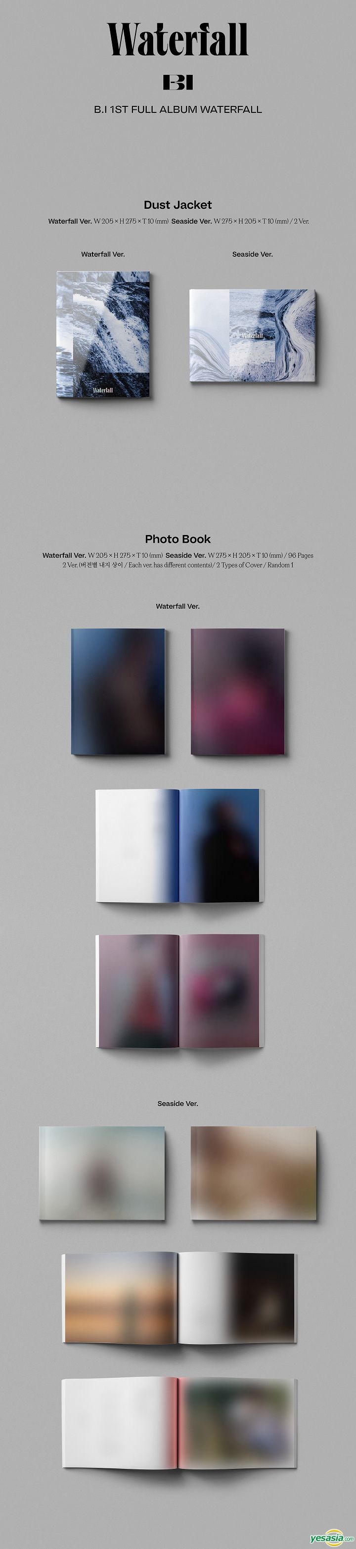 YESASIA : B.I Vol. 1 - Waterfall (Waterfall + Seaside Version) + 2 ...