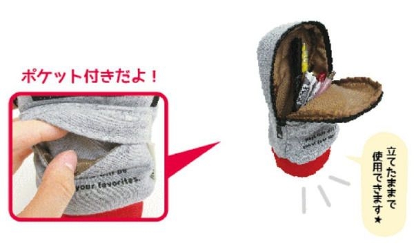 YESASIA: Rilakkuma Sweat Stand Pouch (Black / Red) - T'S Factory ...