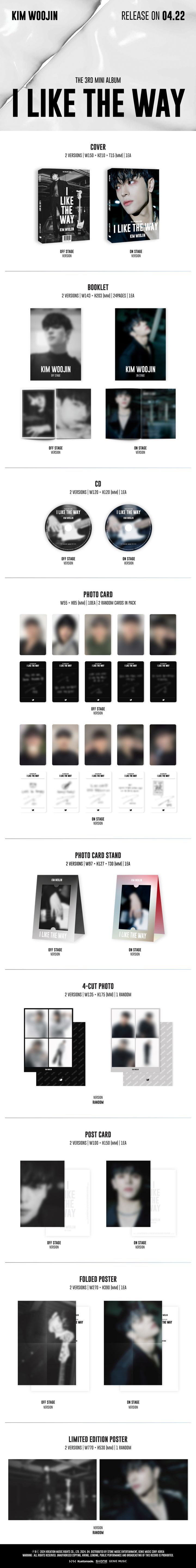 YESASIA: Kim Woo Jin Mini Album Vol. 3 - I LIKE THE WAY (Set Version ...