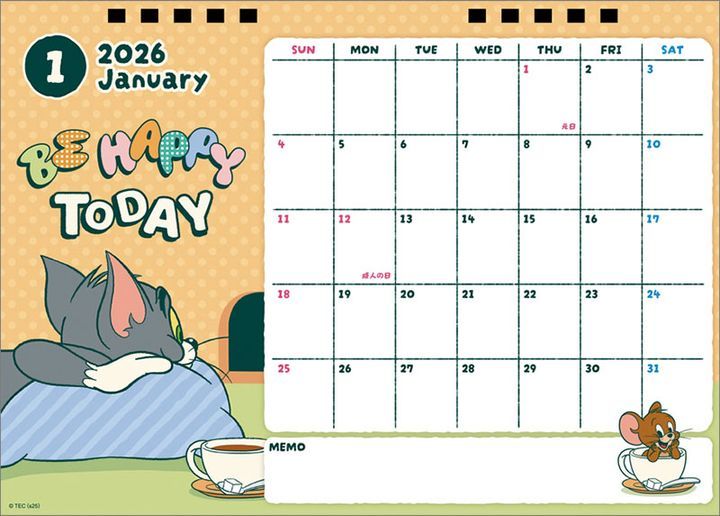 YESASIA: Tom and Jerry 2026 Desktop Calendar (Japan Version) CALENDAR ...