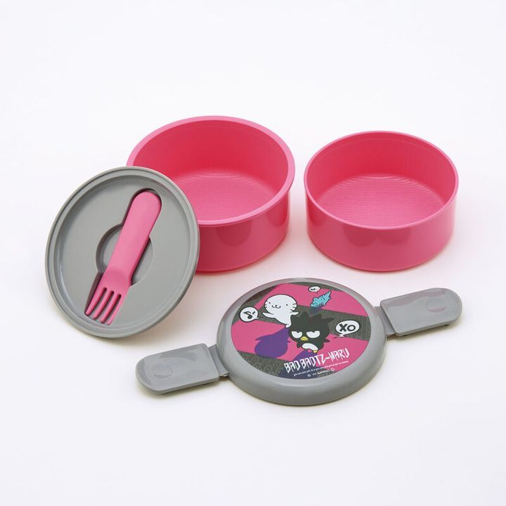 YESASIA: BAD BADTZ-MARU Round Food Box 500ml (with Fork) - Skater ...