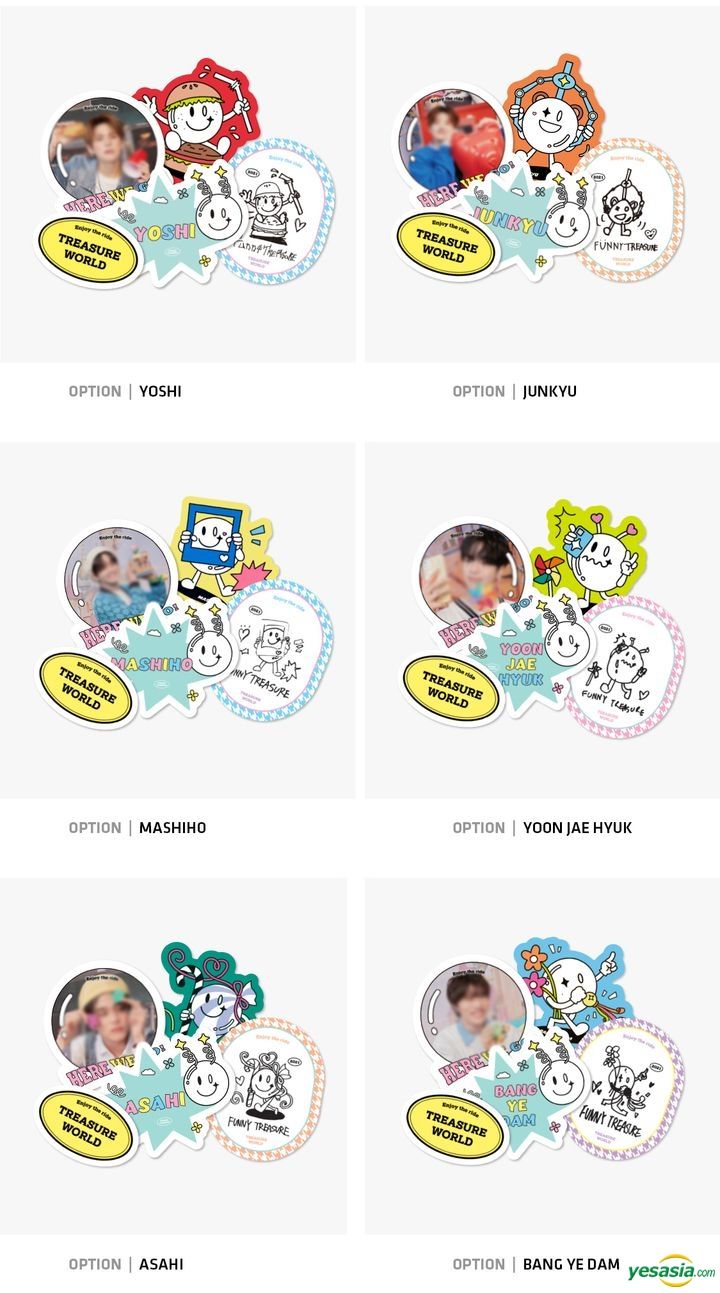 YESASIA: TREASURE World Sticker Set (Asahi) Celebrity Gifts,GIFTS ...