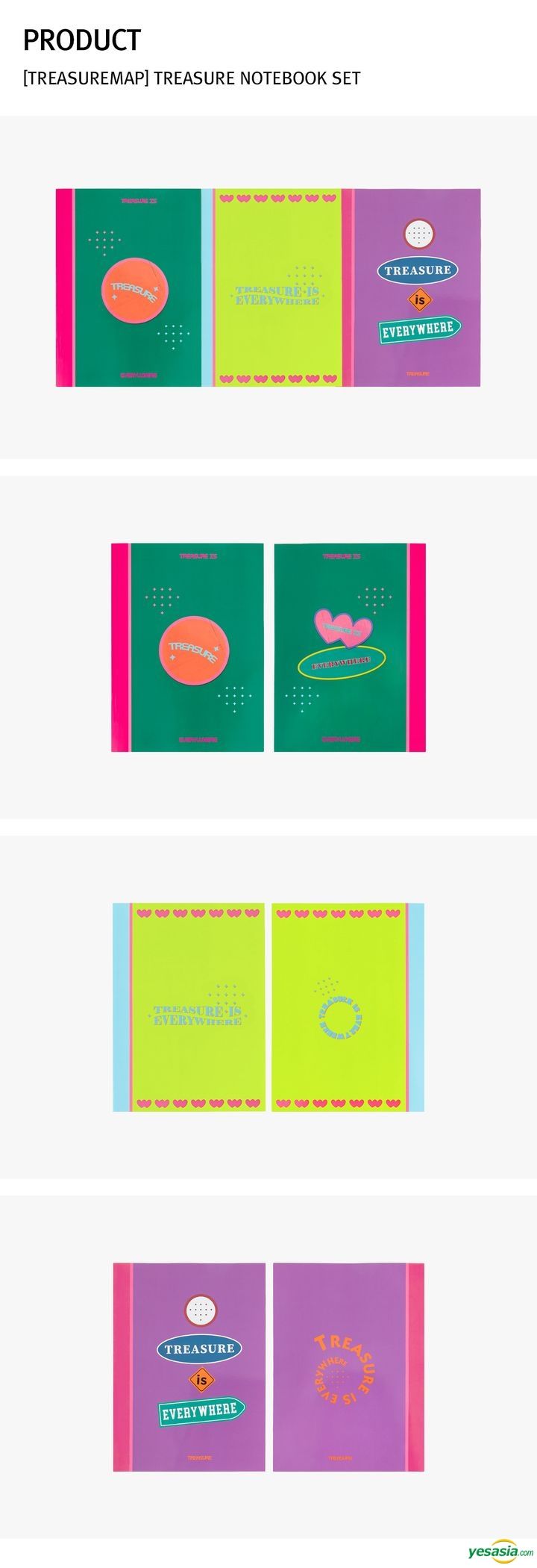 YESASIA: TREASURE 'Treasure Map' Official Goods - Notebook Set ...