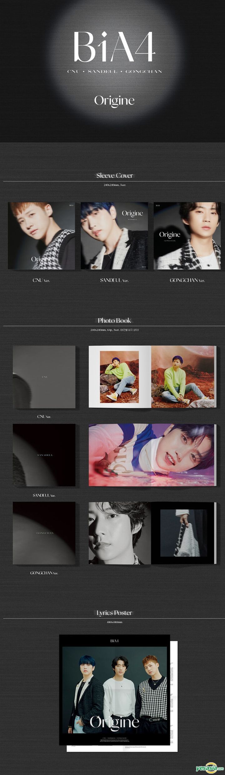 YESASIA: B1A4 Vol. 4 - Origine (CNU Version) + Random Poster in Tube CD ...