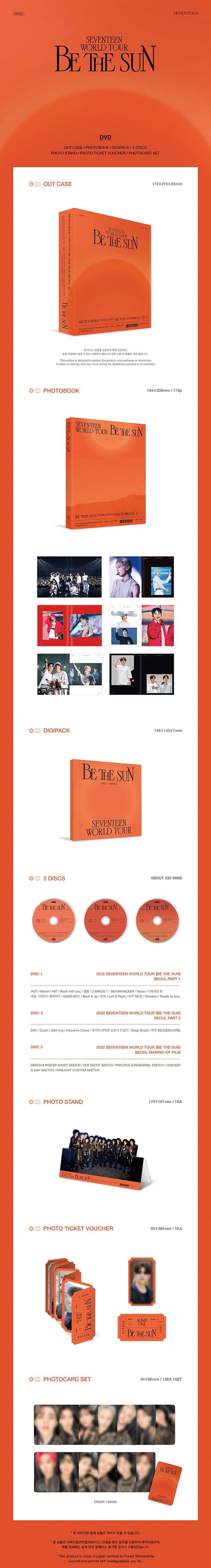 YESASIA: SEVENTEEN - WORLD TOUR [BE THE SUN - SEOUL] (DVD) (3-Disc ...