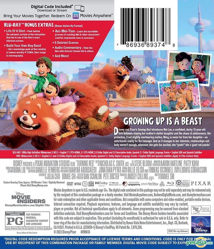 YESASIA: Turning Red (2022) (Blu-ray + DVD + Digital Code) (US Version ...