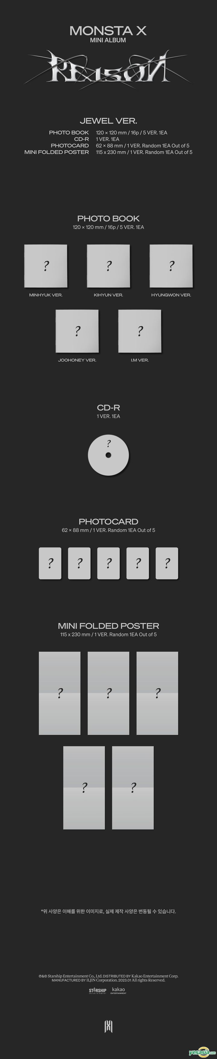 YESASIA : Monsta X Mini Album Vol. 12 - REASON (Set Version) (Jewel ver ...