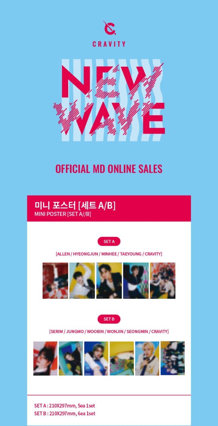 YESASIA: CRAVITY 'NEW WAVE' Official Goods - Mini Poster (Set B) PHOTO ...