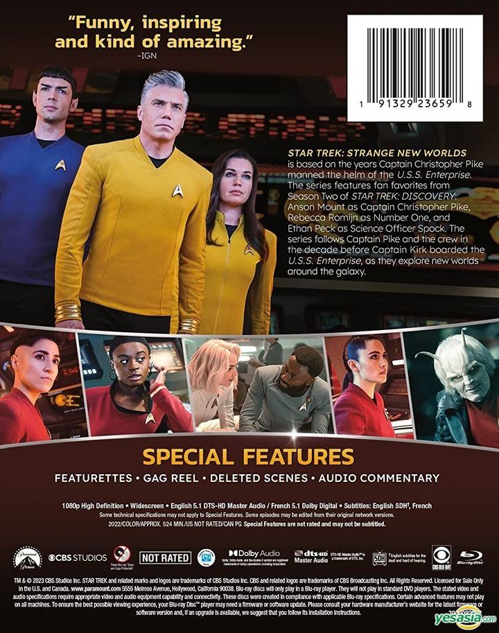 YESASIA: Star Trek: Strange New Worlds (Blu-ray) (Ep. 1-10) (Season 1) (Steelbook) (US Version ...